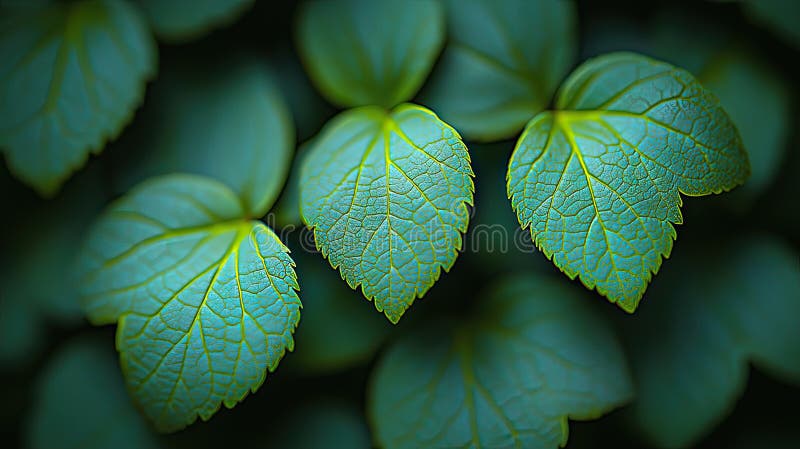 Teal Leaves Closeup, Garden Background, Nature Texture, Design Element ...