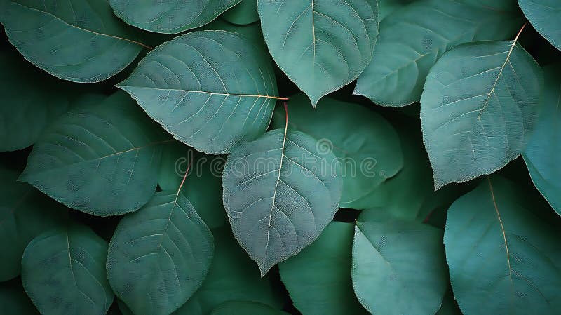 Teal Leaves Overlapping Natural Pattern Stock Photos - Free & Royalty ...