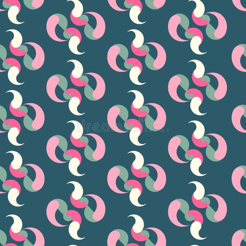 Teal Modern Stylish Texture. Repeating Geometric Pattern with Curves ...