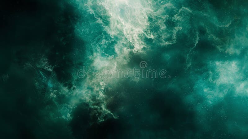 Teal Nebula Cloudscape: Cosmic Dust, Starfield Background, Abstract ...