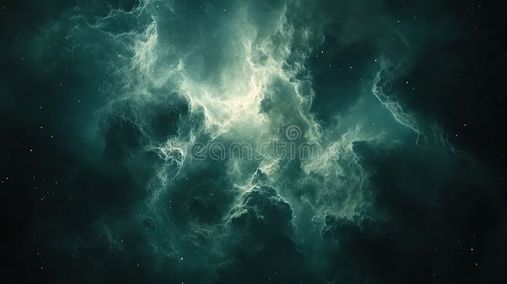 Teal Nebula Cosmic Cloudscape Stock Photo - Image of clouds, dark ...