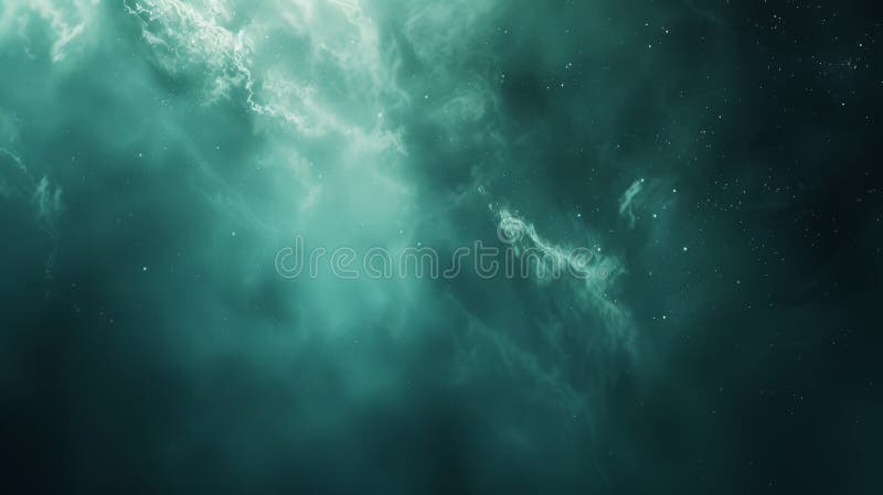 Teal Nebula Galaxy Background: Cosmic Space Dust and Stars Stock ...