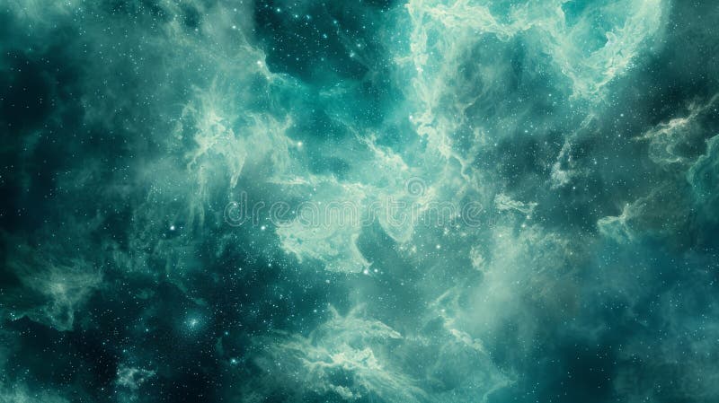 Teal Nebula Sky Texture: Cosmic Galaxy Cloudscape, Space Background ...