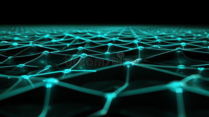 Teal Network Abstract Connection Structure Stock Illustration ...