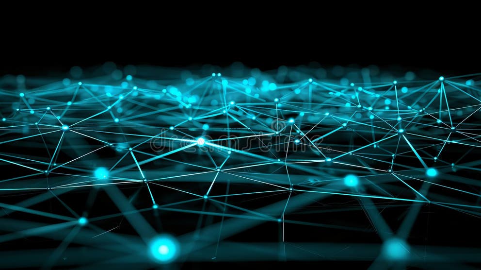 Teal Network Abstract Technology Background Stock Illustration ...