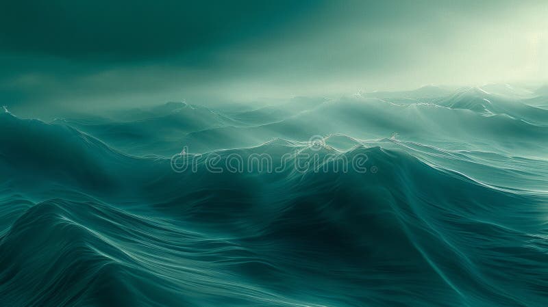 Teal Ocean Waves: Abstract Seascape, Nature Background, Sea Surface ...