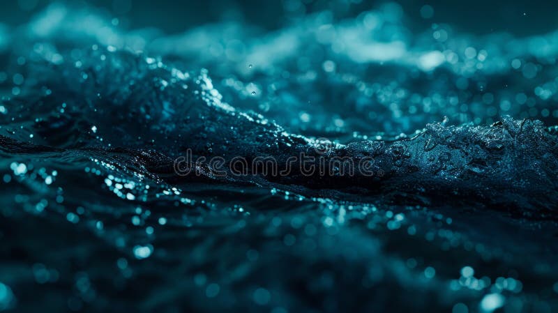 Teal Ocean Waves Texture, Dark Sea Surface Close-Up, Abstract Water ...