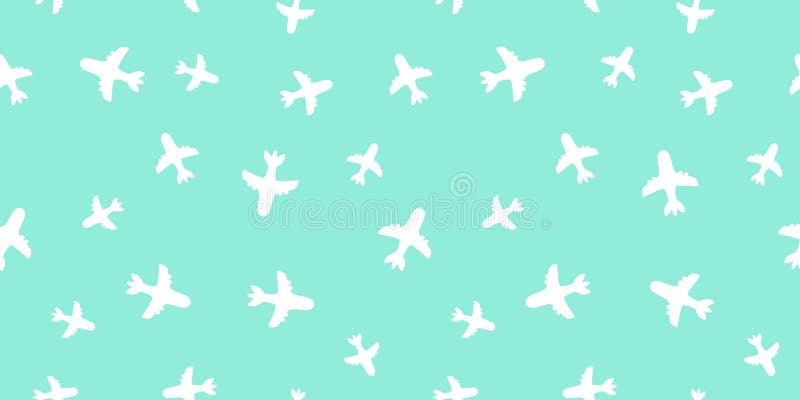 Teal Pattern Passenger Aircraft Background Stock Vector - Illustration ...
