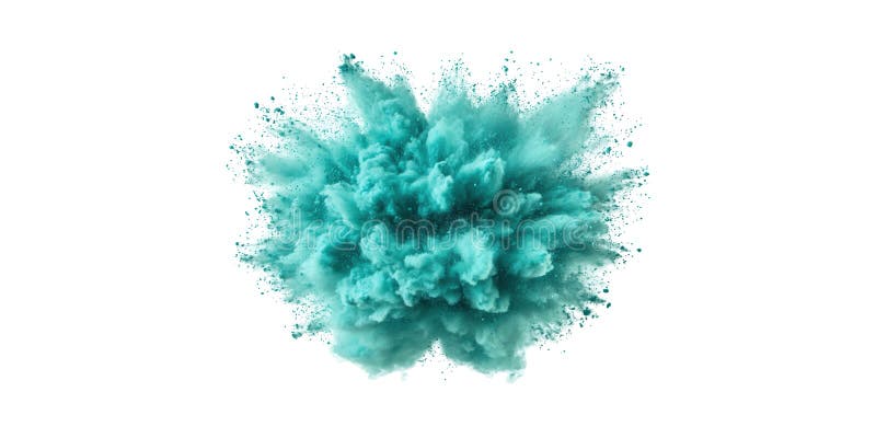 Teal Powder Explosion Creating Dynamic Burst Isolated on Transparent ...