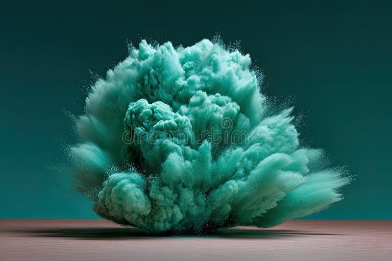 Teal Powder Explosion stock illustration. Illustration of particles ...