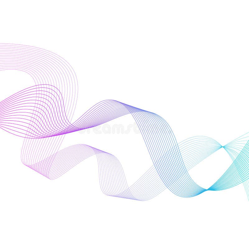 Abstract Gradient Wavy Line Decoration Stock Vector - Illustration of ...