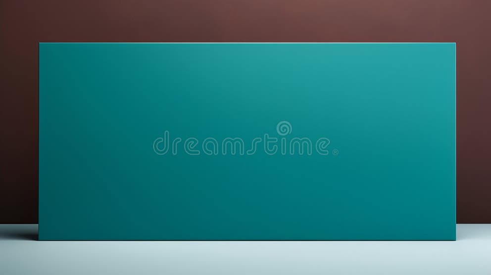 Teal Rectangular Blank 3d Mockup on Dark Brown Dribbble Stock ...