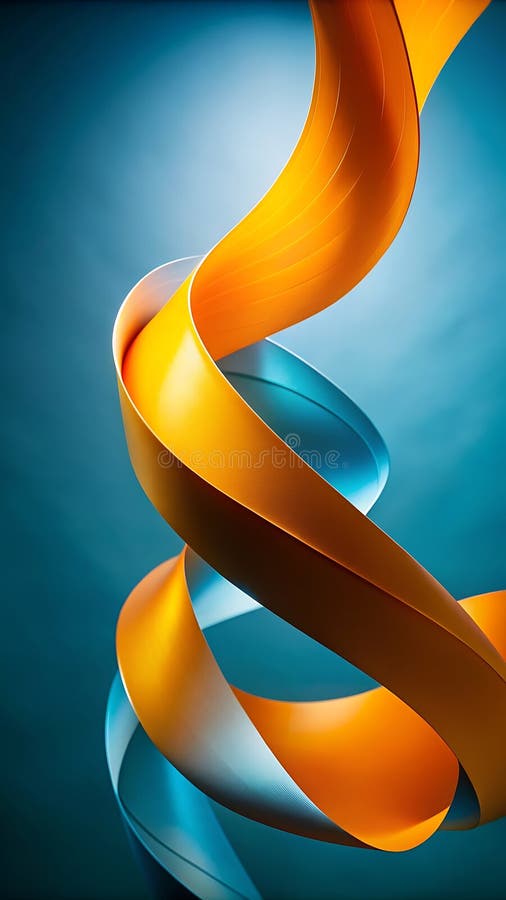 Teal Ribbon with Gradient in a Striking Visual Stock Photo - Image of ...