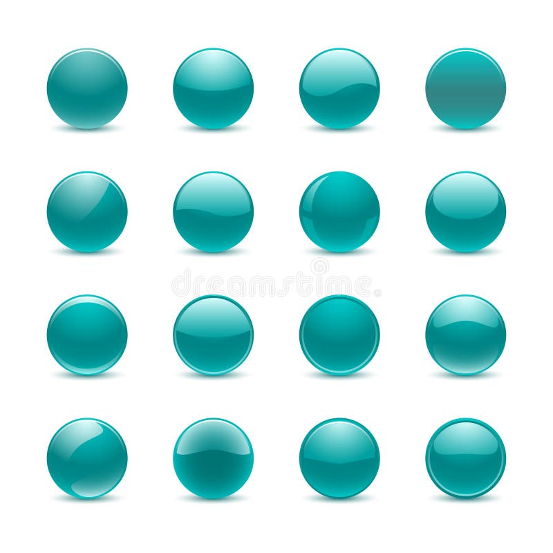 Blue Teal Glass Website Button Stock Illustration - Illustration of ...
