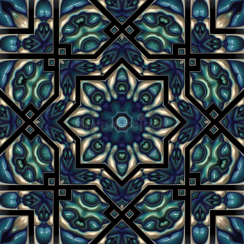 Teal Seamless Repeating Pattern Tile Stock Illustration - Illustration ...