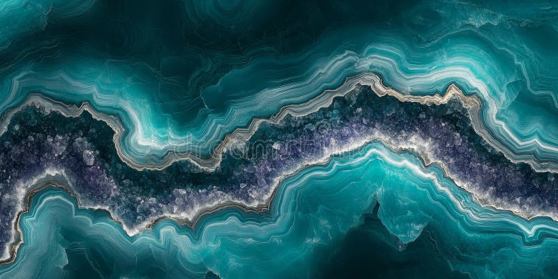 Teal and Silver Marble with Amethyst Geode Texture, Luxury Crystal ...