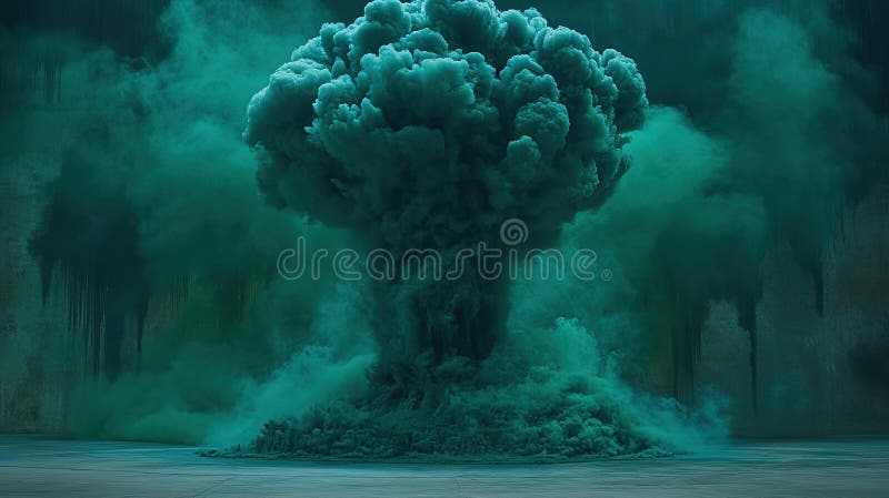 Teal Smoke Bomb Explosion, Studio Backdrop, Dramatic Effect, Visual ...