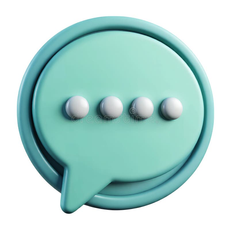 A Teal Speech Bubble with Four White Dots Indicating Ongoing ...