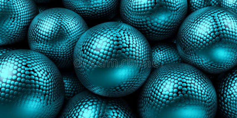 Teal Spherical Carbon Textures with a Metallic Sheen. Unique and ...