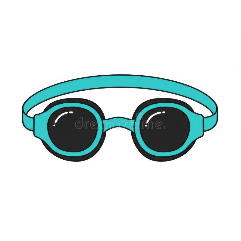 Teal Swimming Goggles Illustration Stock Illustration - Illustration of ...
