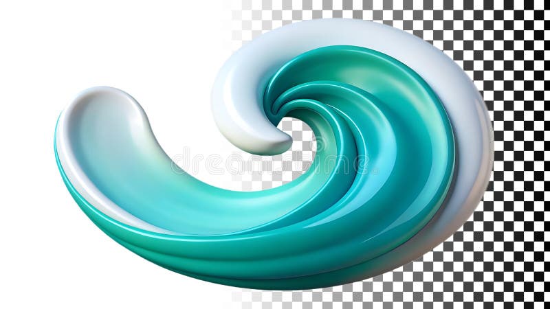 Teal Swirl, Abstract Shape, Fluid Design, Modern Element, Smooth Swirl ...