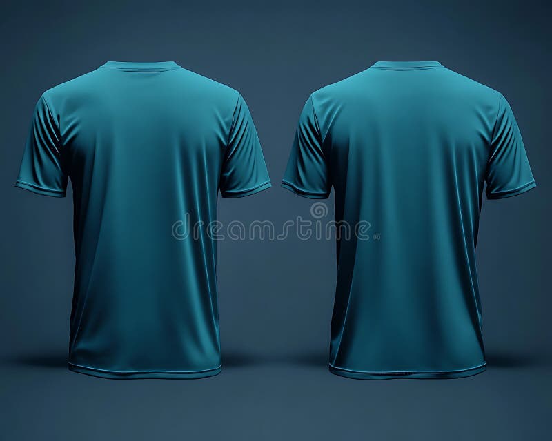 Teal T-shirt Mockup Front and Back with Sharp Textures and Cool Icy ...