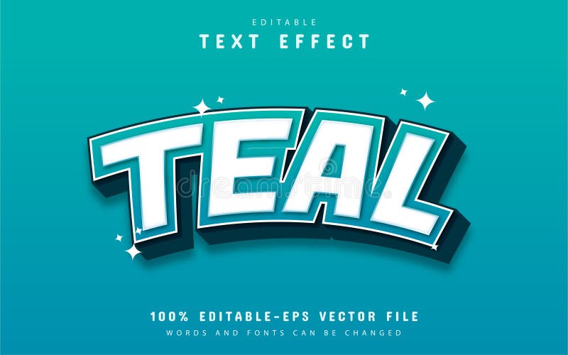 Teal text effect stock vector. Illustration of type - 255931166