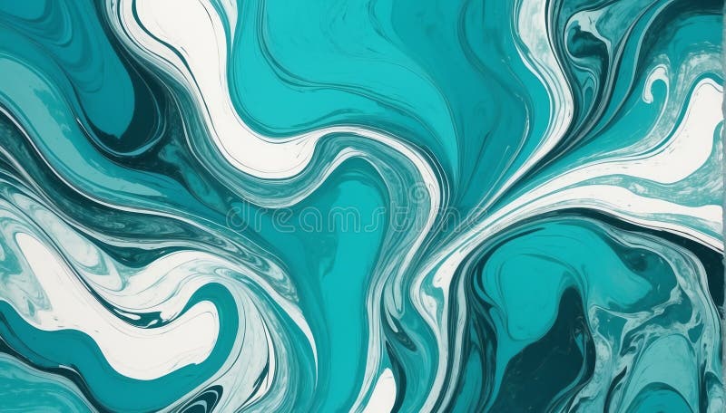 Teal Theme Marbled Paper Design Ai Generated Stock Illustration ...