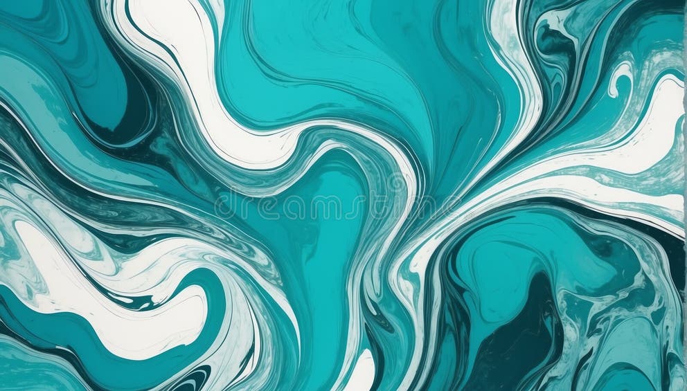 Teal Theme Marbled Paper Design Ai Generated Stock Illustration ...