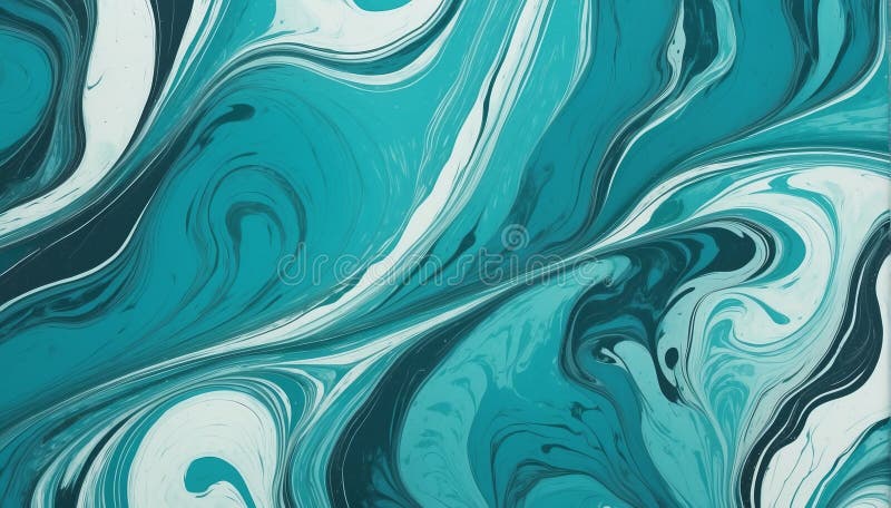 Teal Theme Marbled Paper Design Ai Generated Stock Illustration ...