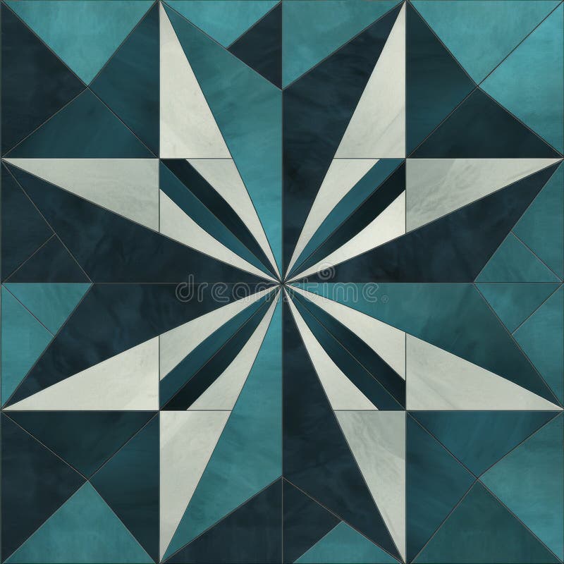 Teal Tile Mosaic: Dark Teal and Dark Silver Tiled Star Pattern Stock ...