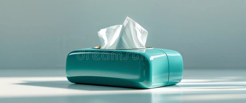 A Teal Tissue Box with White Tissues Perfect for Websites Blogs or ...