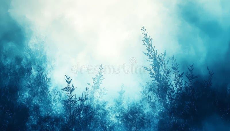 Teal Toned Wildflower Meadow with Sunlight Gradient Background Dreamy ...
