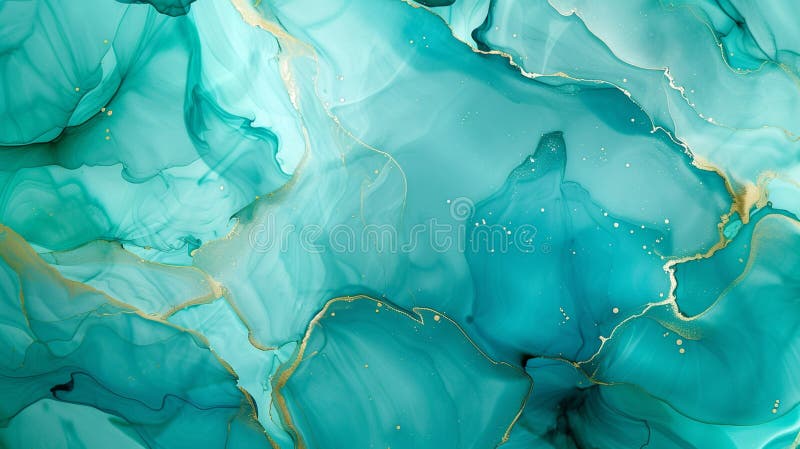 Teal Turquoise Marbled Alcohol Ink Drawing Effect. Generative Ai Stock ...