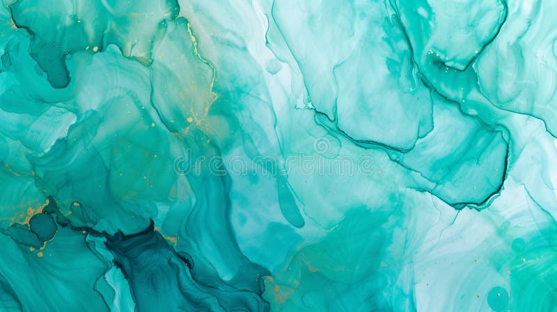 Teal Turquoise Marbled Alcohol Ink Drawing Effect. Generative Ai Stock ...