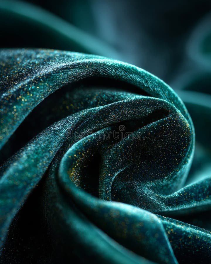 Teal Velvet Fabric with Gold Glitter Texture Stock Illustration ...