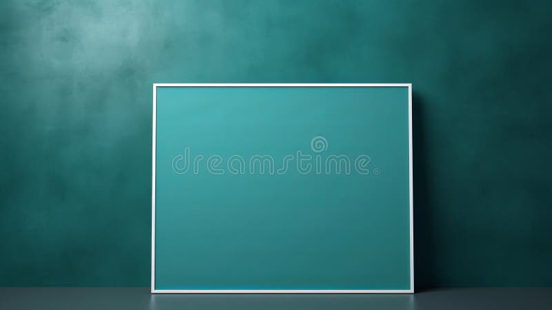 Teal Viscose Sign Mockup - Minimalist Typography Picture Frame Stock ...