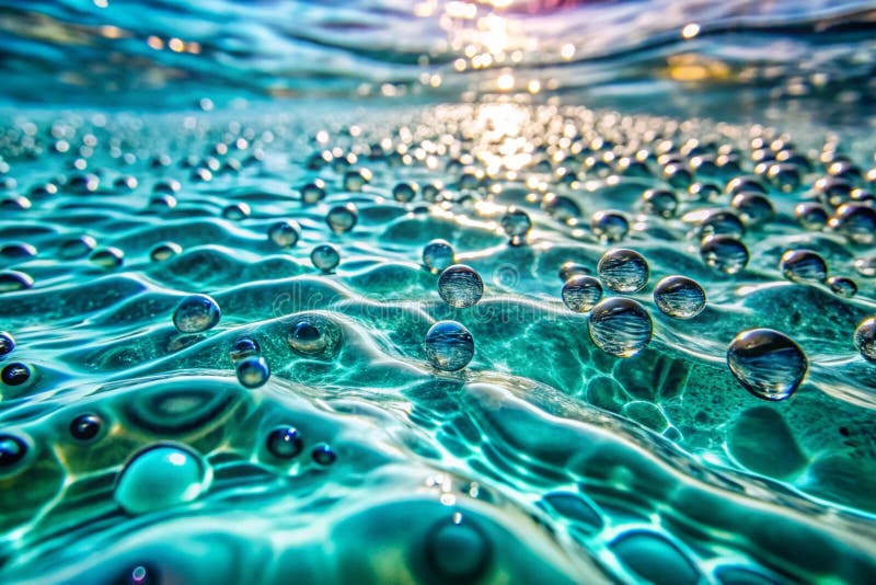 Teal Water Droplets â€ Abstract Water Pattern Stock Illustration ...