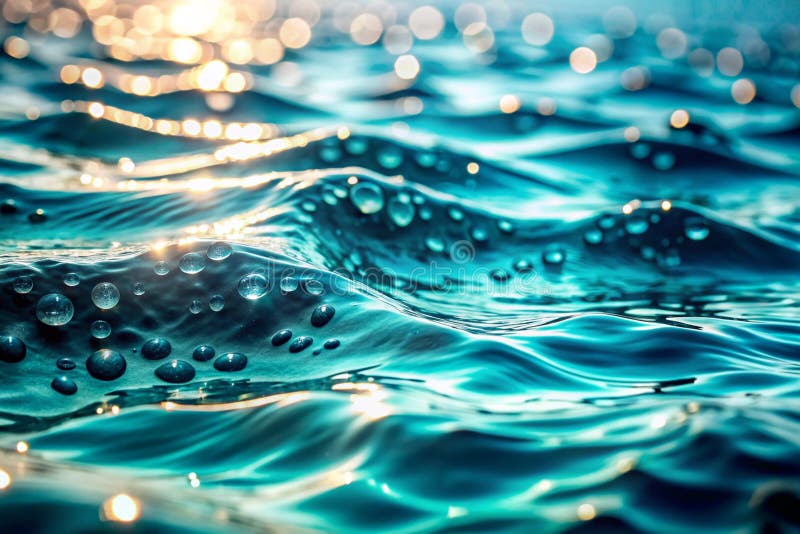 Teal Water Droplets â€ Abstract Water Pattern Stock Illustration ...