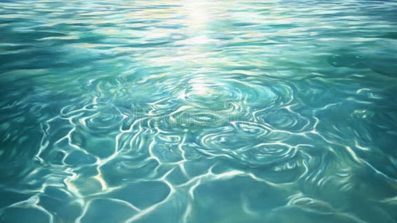 Teal Water Surface with Light Reflections Stock Illustration ...