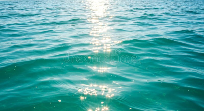 Teal Water Surface with Sunlight Reflections Stock Illustration ...