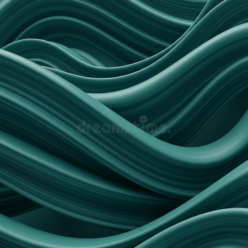 Teal Waves: Abstract Flowing Curves and Subtle Light Play Stock ...