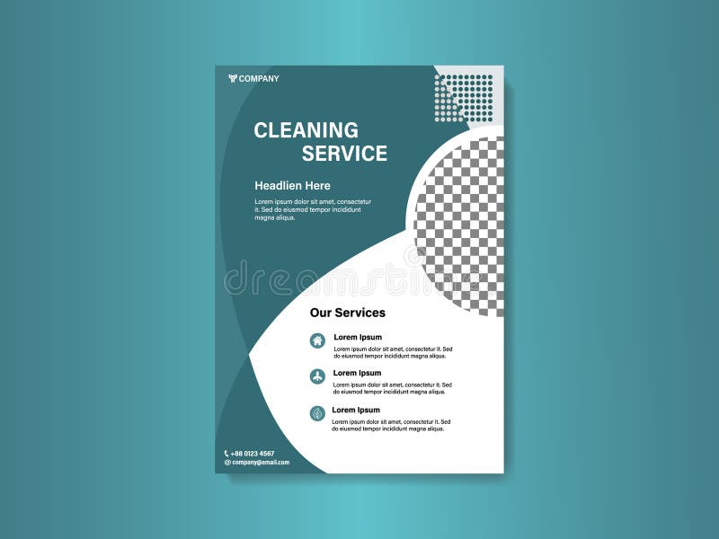 Teal and White Cleaning Service Flyer Design Stock Illustration ...