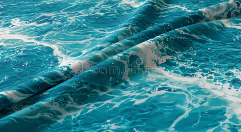 Teal and White Ocean Wave Fabric Texture Stock Illustration ...