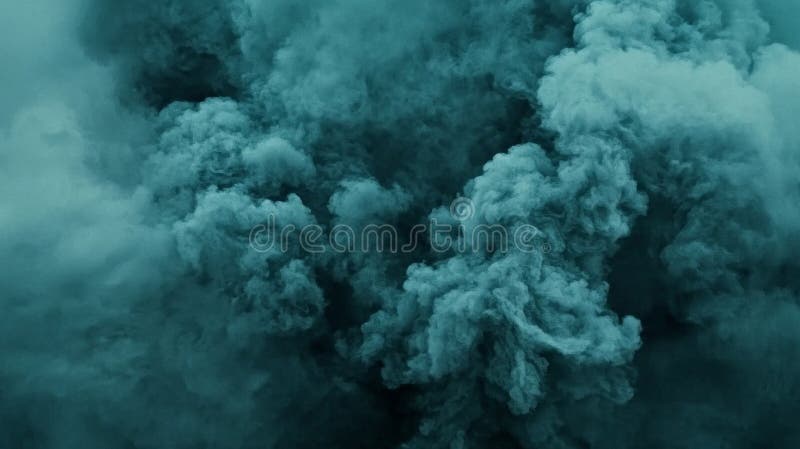 Teal and White Smoke Clouds Forming a Psychedelic, Abstract Pattern ...