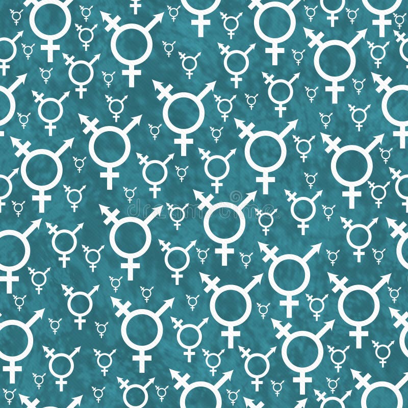 Teal and White Transgender Symbol Tile Pattern Repeat Background Stock ...