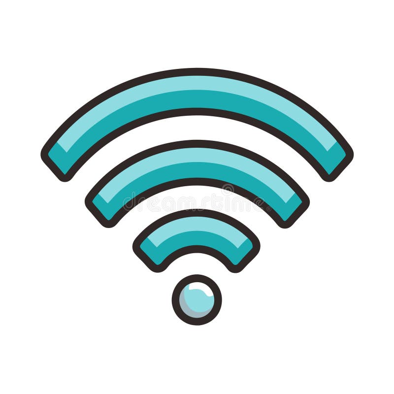 Teal Wifi Symbol Icon - Wireless Network Connection Illustration Stock ...