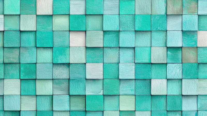 Teal Wooden Block Wall Texture Abstract Background Home Decor Design ...