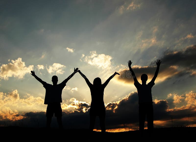 Team stock photo. Image of crew, work, black, jump, sunset - 1099834