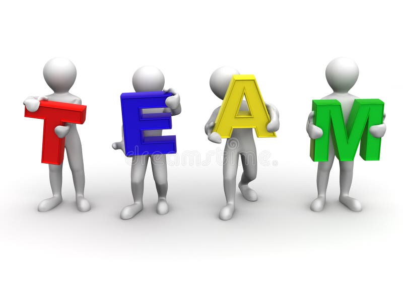 3d people team work cubes stock illustration. Illustration of goal ...